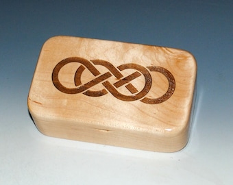 Wooden Trinket Box With Double Infinity of Cherry & Purple | Etsy