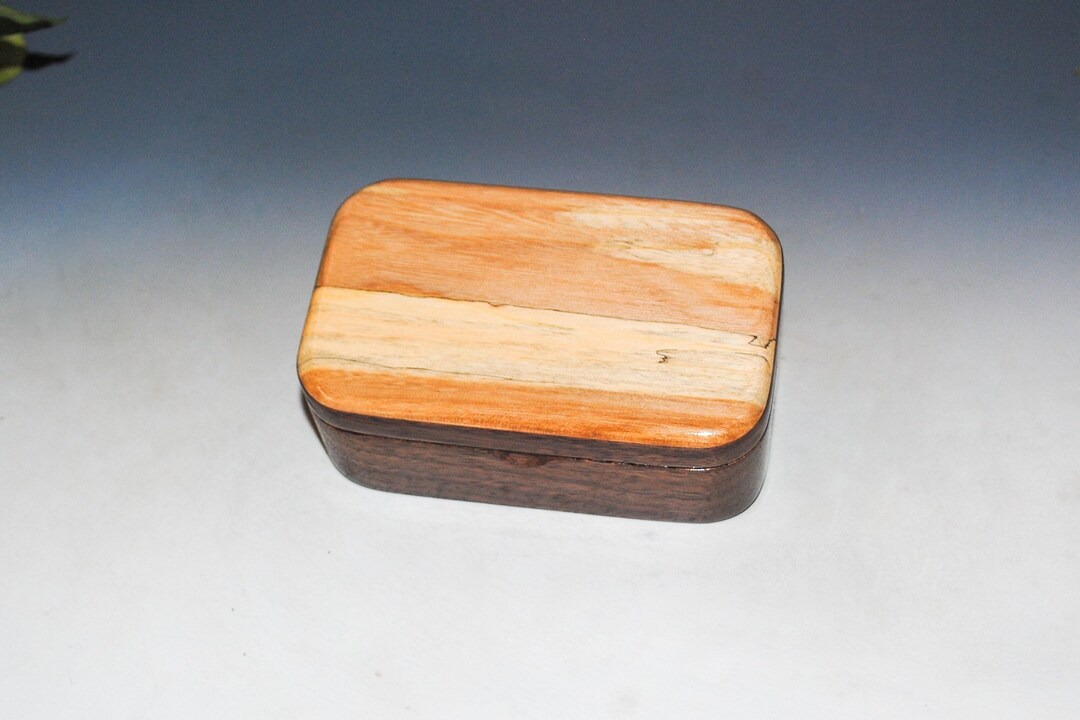 Spalted Elm on Walnut Wooden Trinket Box - Handmade in the USA by ...