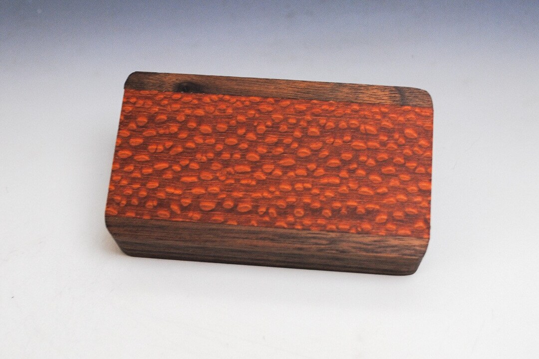 Slide Top Small Wood Box of Walnut With Leopardwood USA Made - Etsy