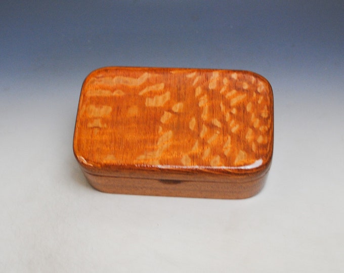 Wooden Trinket Box of Lacewood on Mahogany - Small Wood Jewelry or ...