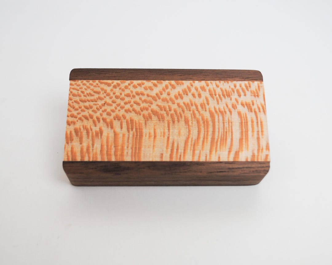 Walnut & Quartersawn Sycamore Slide Top Wood Box - USA Made - Etsy