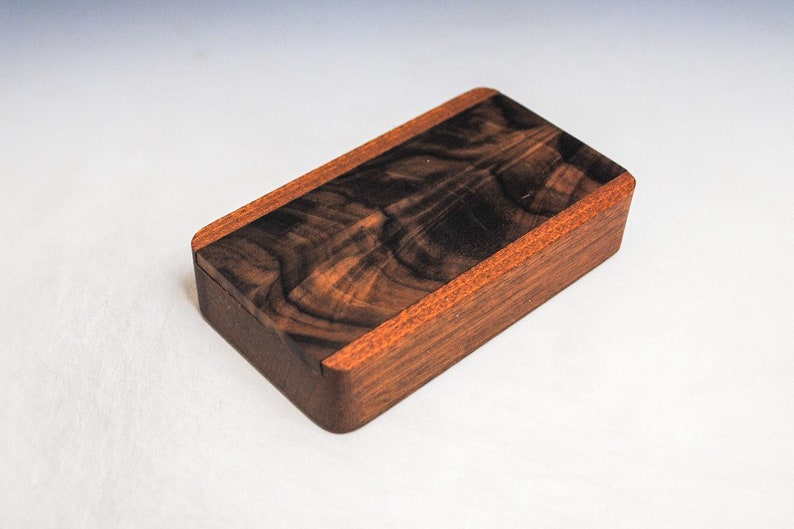Slide Top Small Wood Box of Mahogany With Figured Walnut USA - Etsy