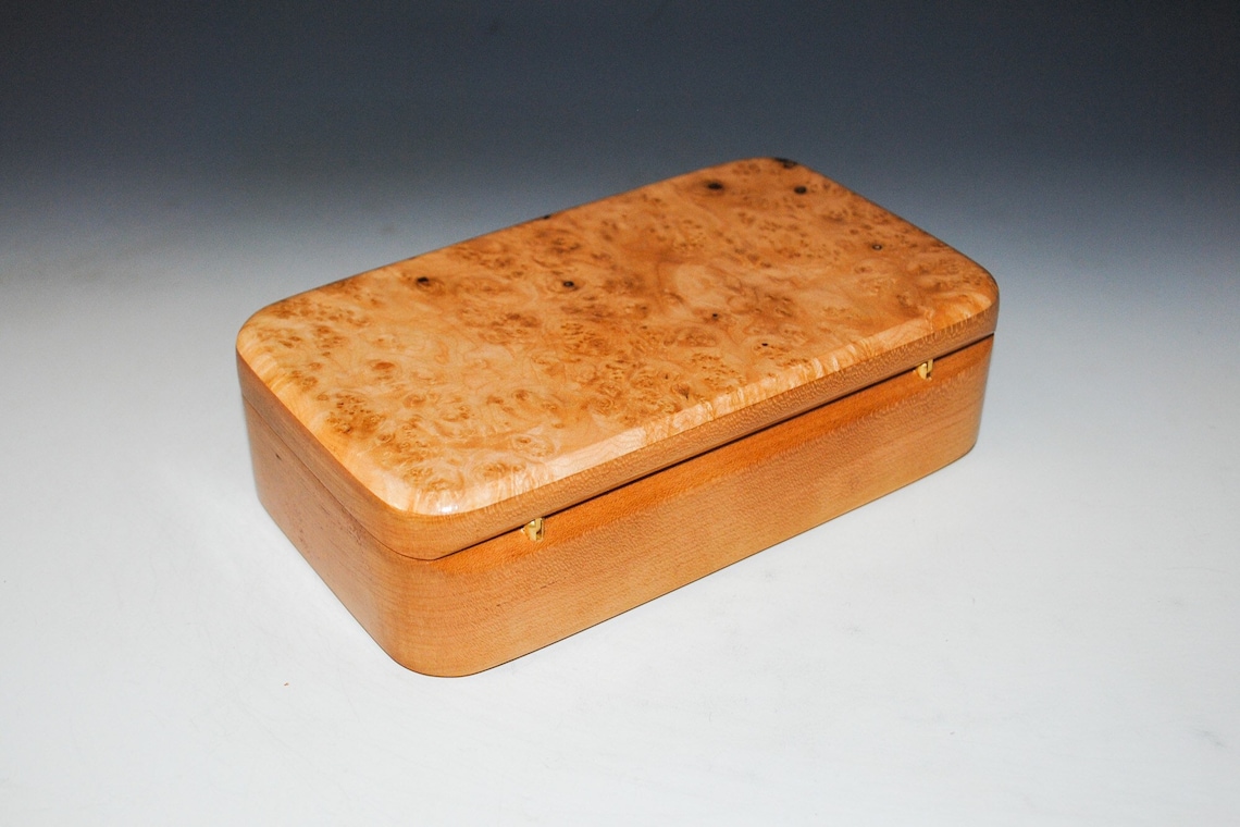 Wooden Box of Maple Burl on Cherry Handmade Wood Box by | Etsy