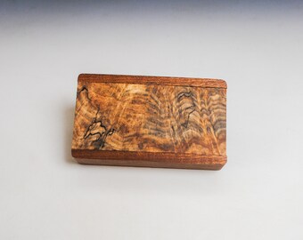 Slide Top Small Wood Box of Walnut With Spalted Maple USA Made by ...