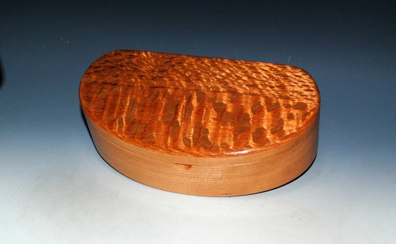 Handmade Wood Box – Kidney Shaped Box With a Tray of Lacewood on Cherry ...