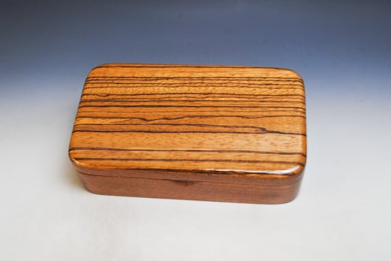 Wooden Box With Lid of Zebrawood on Mahogany Handmade in the - Etsy