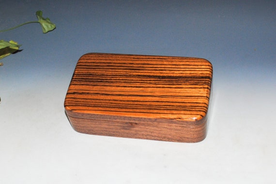 Small Wood Box of Zebrawood on Walnut Handmade in the USA by | Etsy