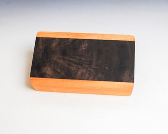 Slide Top Small Wood Box of Walnut With Figured Walnut USA Made by ...