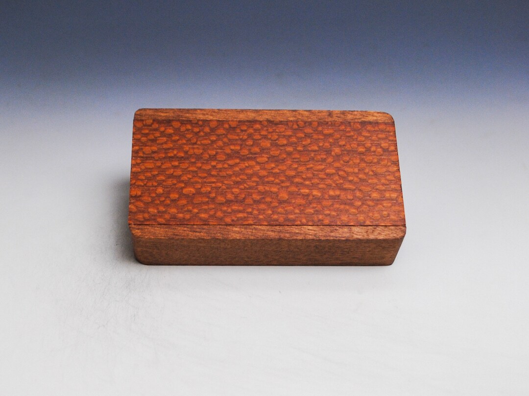 Slide Top Small Wood Box of Mahogany With Leopardwood USA Made by ...