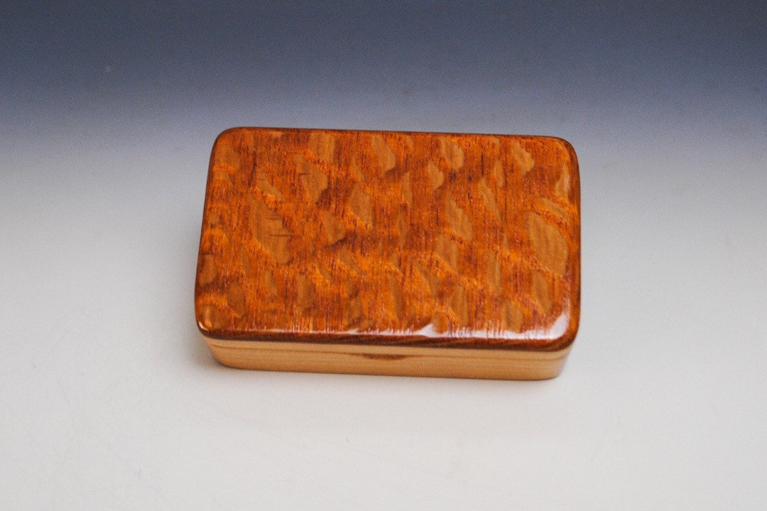 Very Small Wooden Box of Cherry & Lacewood Handmade by Burlwoodbox - Etsy