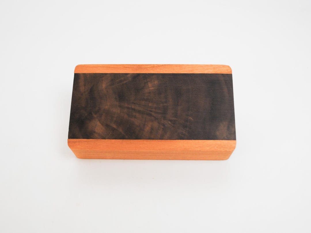 Cherry Wood Slide Top Box With Figured Walnut Lid - Etsy