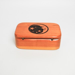 Wooden Box With Moon & Stars of Cherry - Handmade Box for Treasures ...
