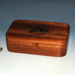 Tree of Life Engraved Wooden Treasure Box of Mahogany | Etsy