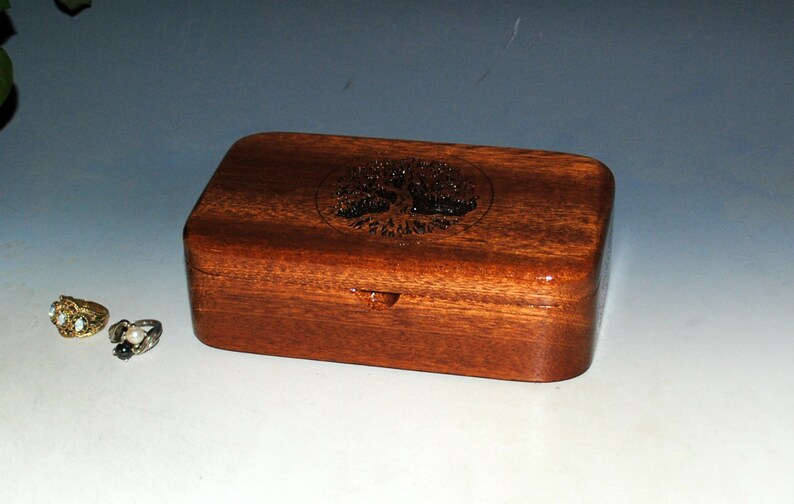 Tree of Life Engraved Wooden Treasure Box of Mahogany | Etsy