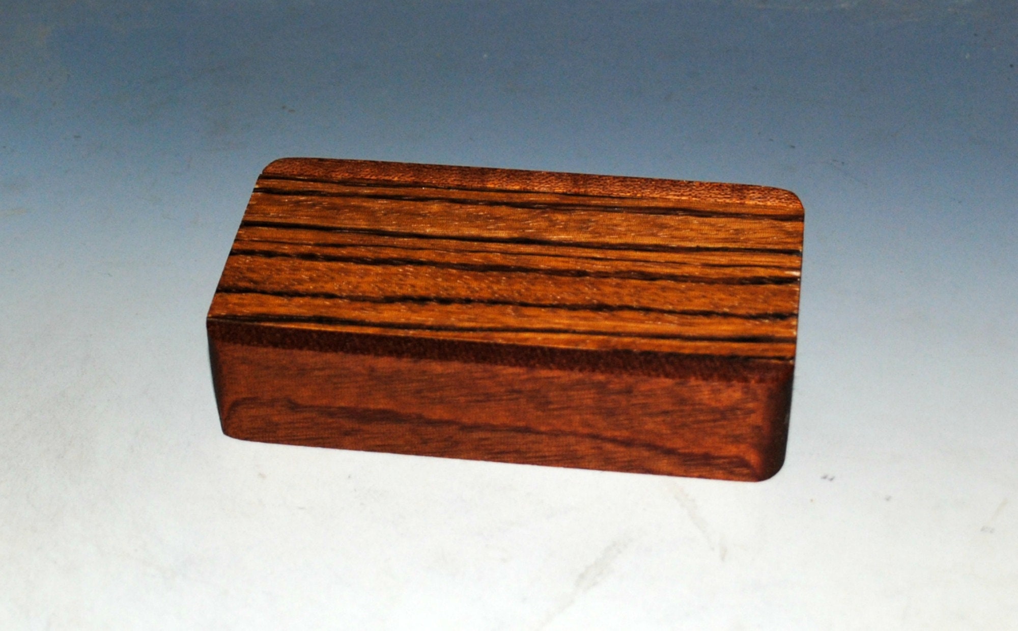 Slide Top Small Wood Box of Mahogany With Zebrawood USA Made | Etsy