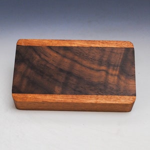 Slide Top Small Wood Box of Mahogany With Figured Walnut USA - Etsy