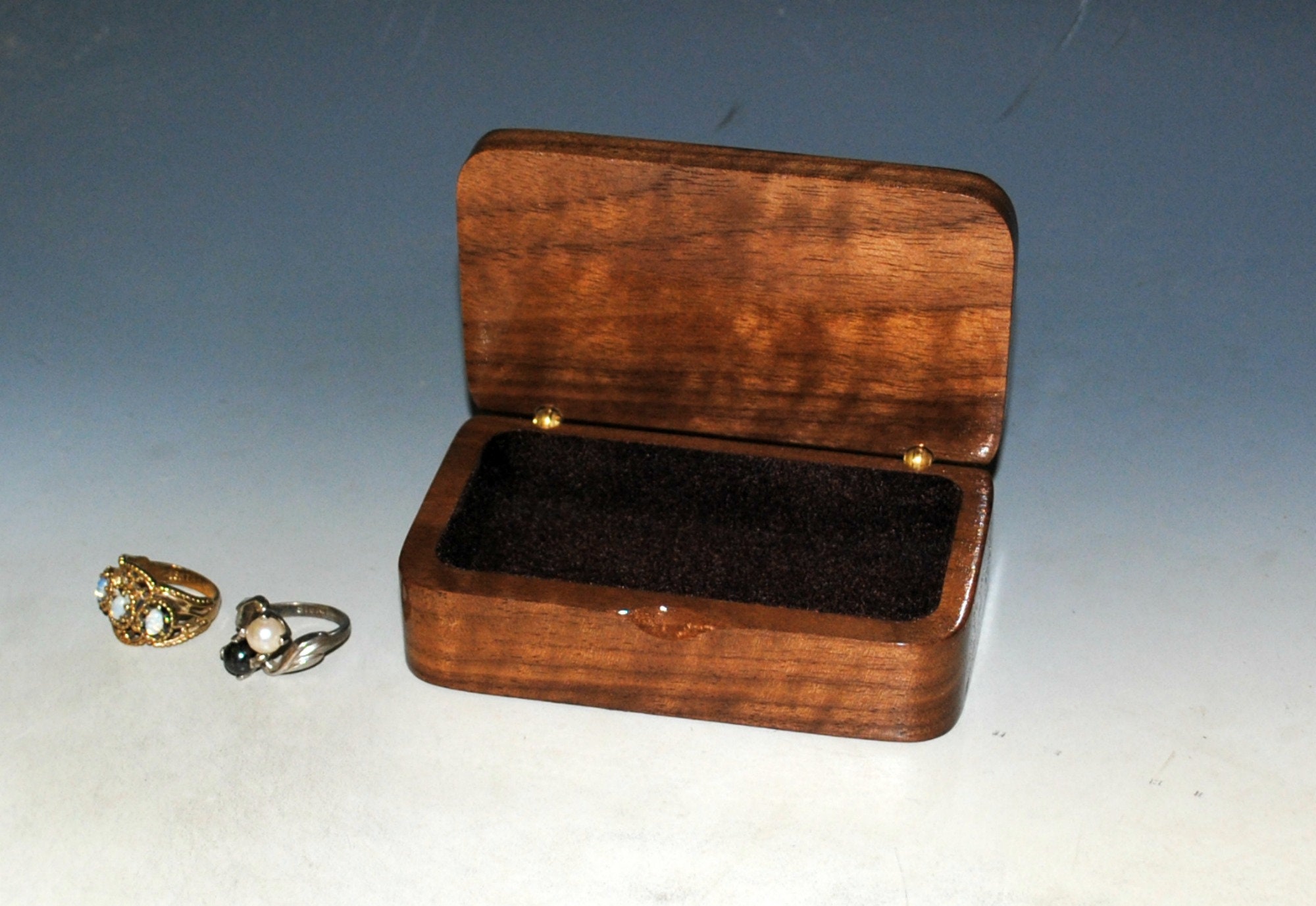 Very Small Wooden Box of Walnut With Zebrawood by BurlWoodBox | Etsy