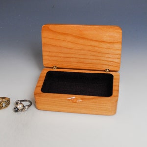 Very Small Wooden Box of Cherry With Maple Burl by Burlwoodbox USA Made ...