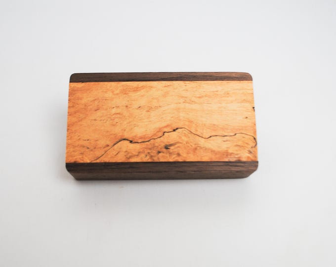 Slide Top Small Wood Box of Walnut With Spalted Maple - USA Made by ...