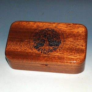 Tree of Life Engraved Wooden Treasure Box of Mahogany | Etsy