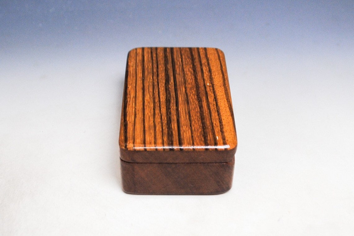Very Small Wooden Box of Mahogany With Zebrawood by - Etsy