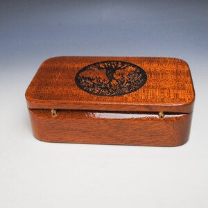 Tree of Life Engraved Wooden Treasure Box of Mahogany Handmade in the ...