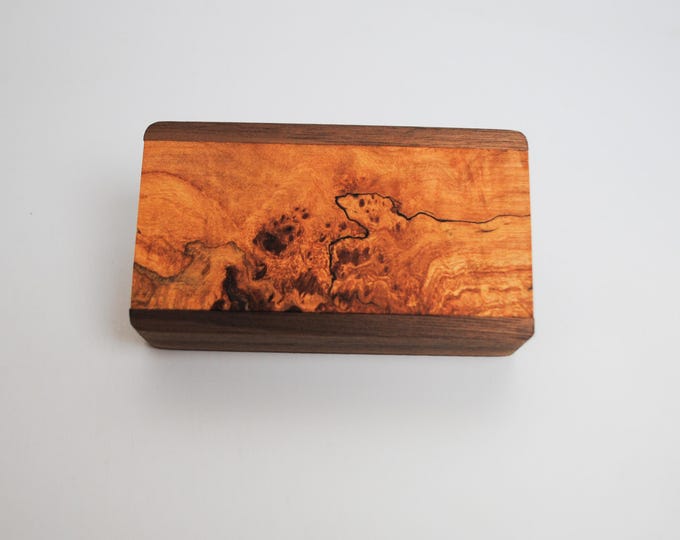 Slide Top Small Wood Box of Walnut With Spalted Maple - USA Made by ...