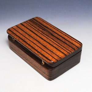 Very Small Wooden Box of Walnut With Zebrawood by Burlwoodbox - Etsy
