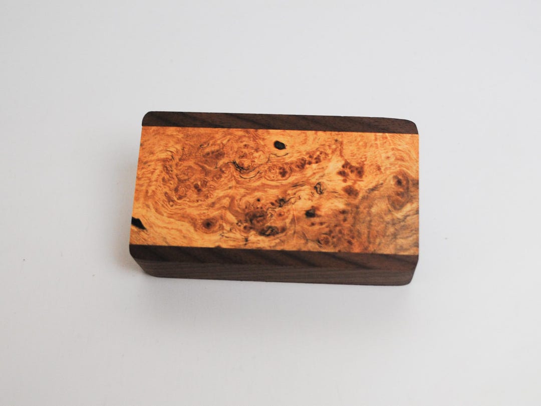 Slide Top Small Wood Box of Walnut With Spalted Maple USA Made by ...