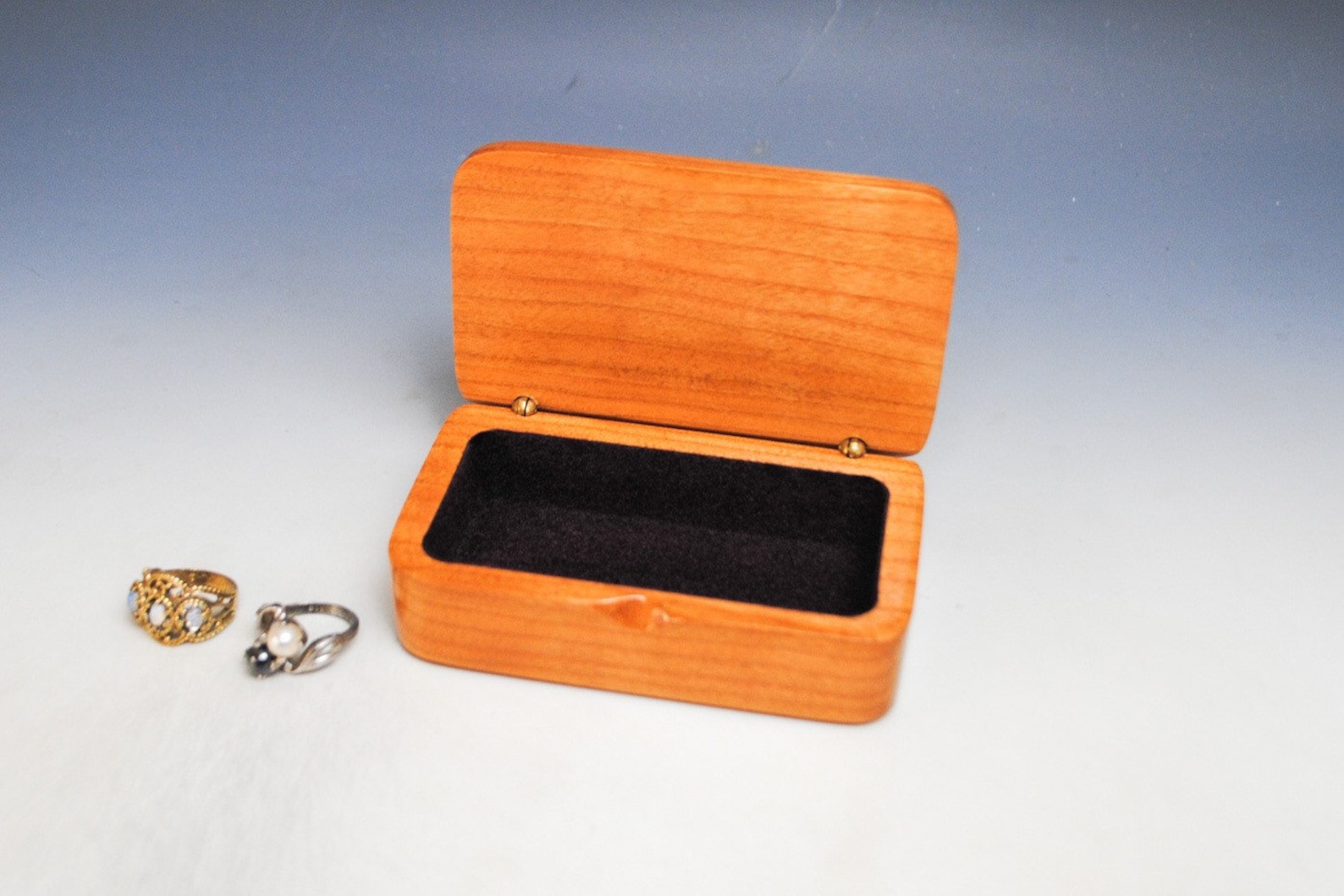 Small Wooden Box With Engraved Double Infinity on Cherry - Etsy