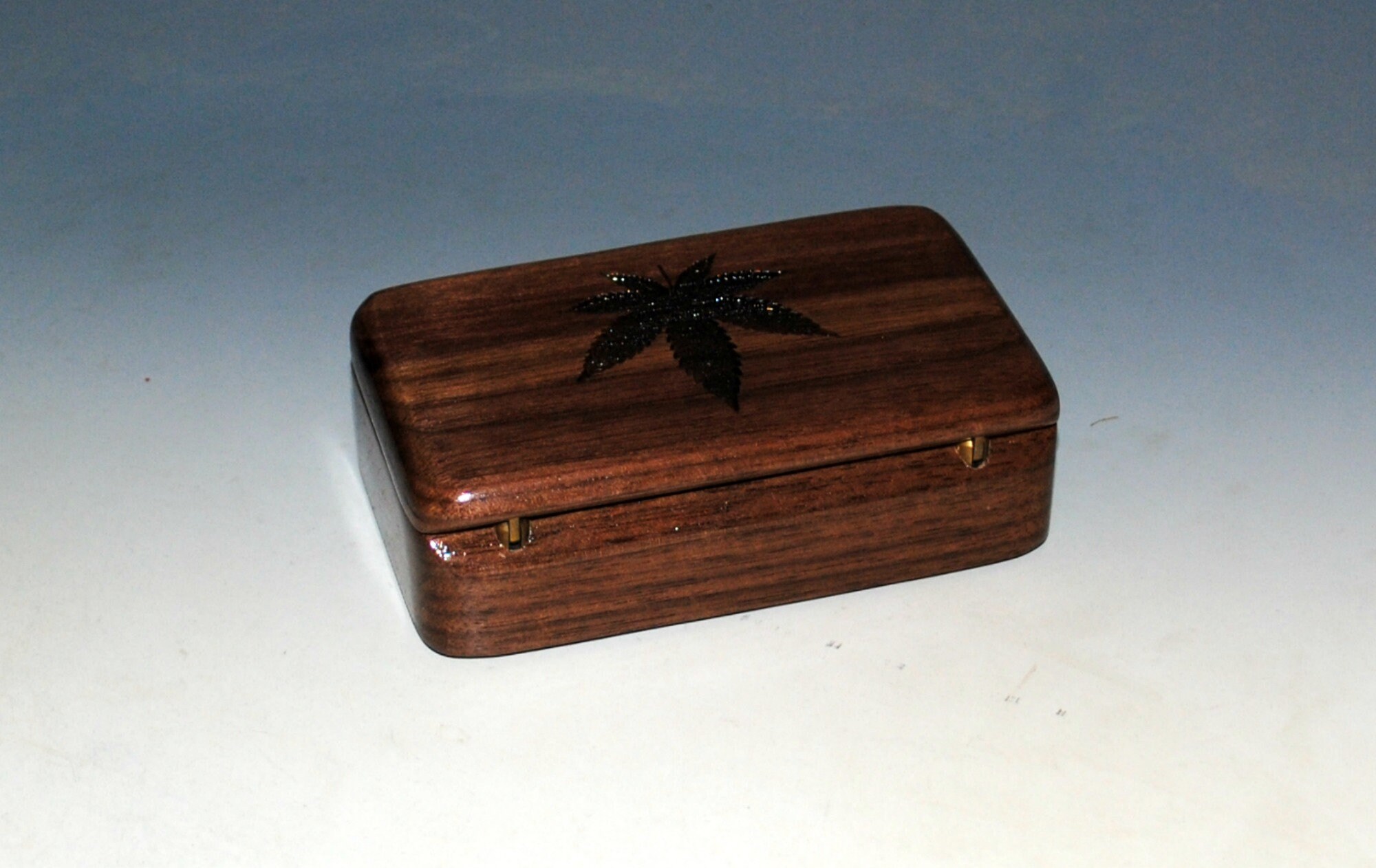 Small Wooden Box With Cannabis Leaf Engraved on Walnut | Etsy