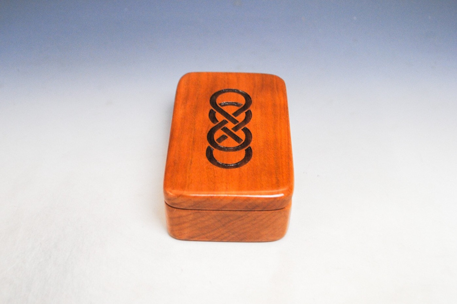 Small Wooden Box With Engraved Double Infinity on Cherry - Etsy
