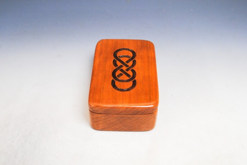 Small Wooden Box With Engraved Double Infinity on Cherry - Etsy