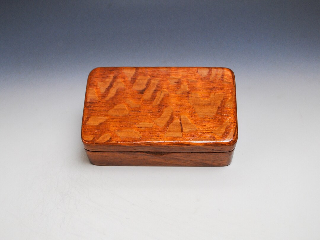 Very Small Wooden Box of Mahogany & Lacewood Handmade in America by ...