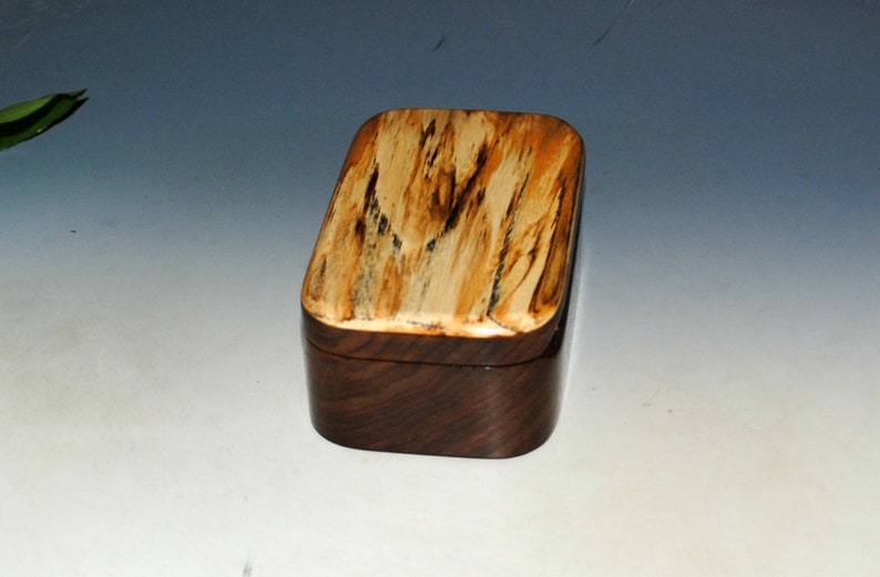 Spalted Elm on Walnut Wooden Trinket Box Handmade in the USA | Etsy