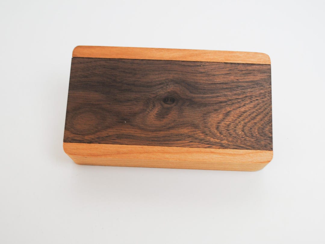 Cherry Wood Slide Top Box: English Walnut Lid, Food Safe - Etsy