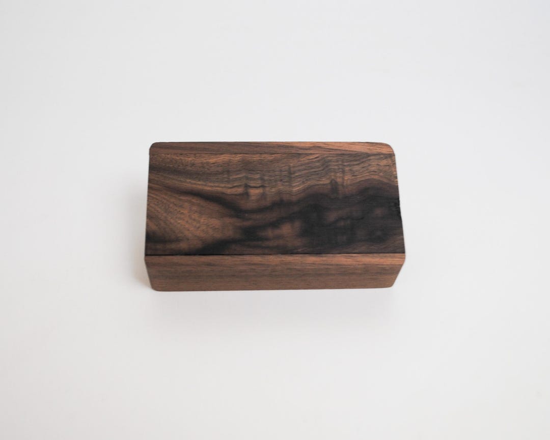 Slide Top Small Wood Box of Walnut With Figured Walnut - USA Made by ...