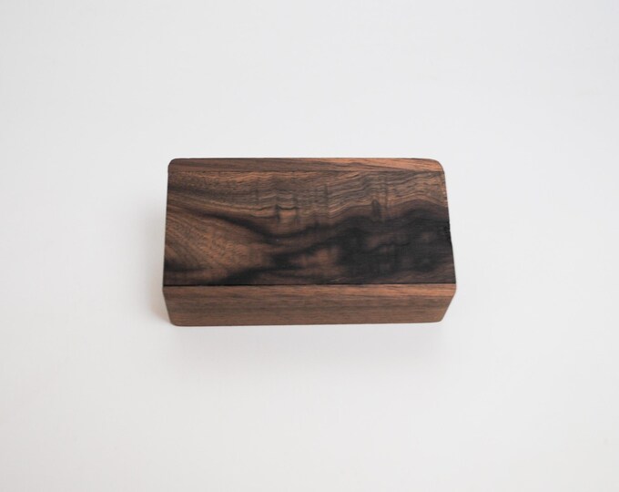 Slide Top Small Wood Box of Walnut With Figured Walnut - USA Made by ...