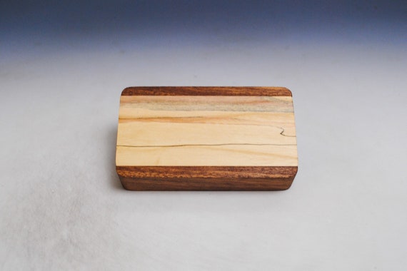 Slide Top Small Wood Box of Mahogany With Spalted Elm USA | Etsy