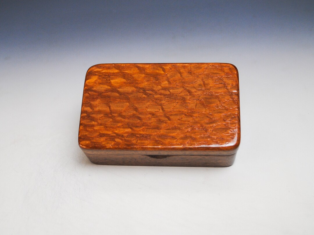 Very Small Wooden Box With Lid of Walnut & Lacewood Handmade in America ...