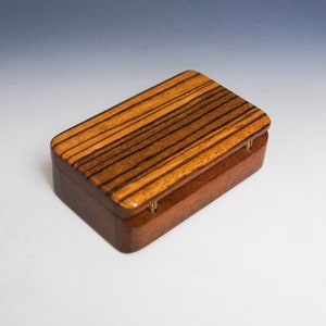 Very Small Wooden Box of Mahogany With Zebrawood by Burlwoodbox ...