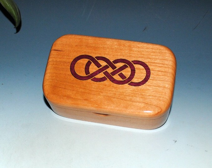 Wooden Trinket Box With Double Infinity of Cherry & Purple - Etsy
