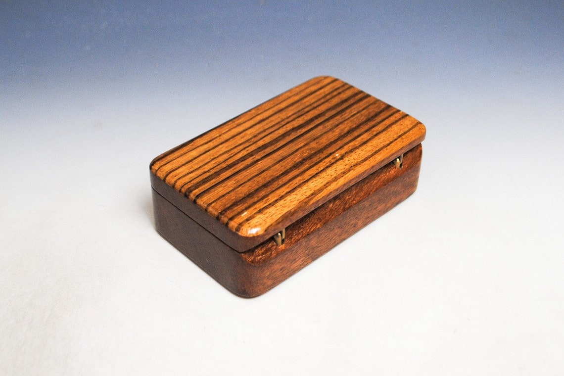Very Small Wooden Box of Mahogany With Zebrawood by - Etsy