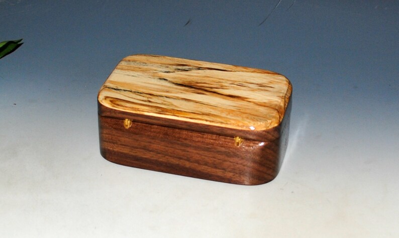 Spalted Elm on Walnut Wooden Trinket Box Handmade in the USA | Etsy
