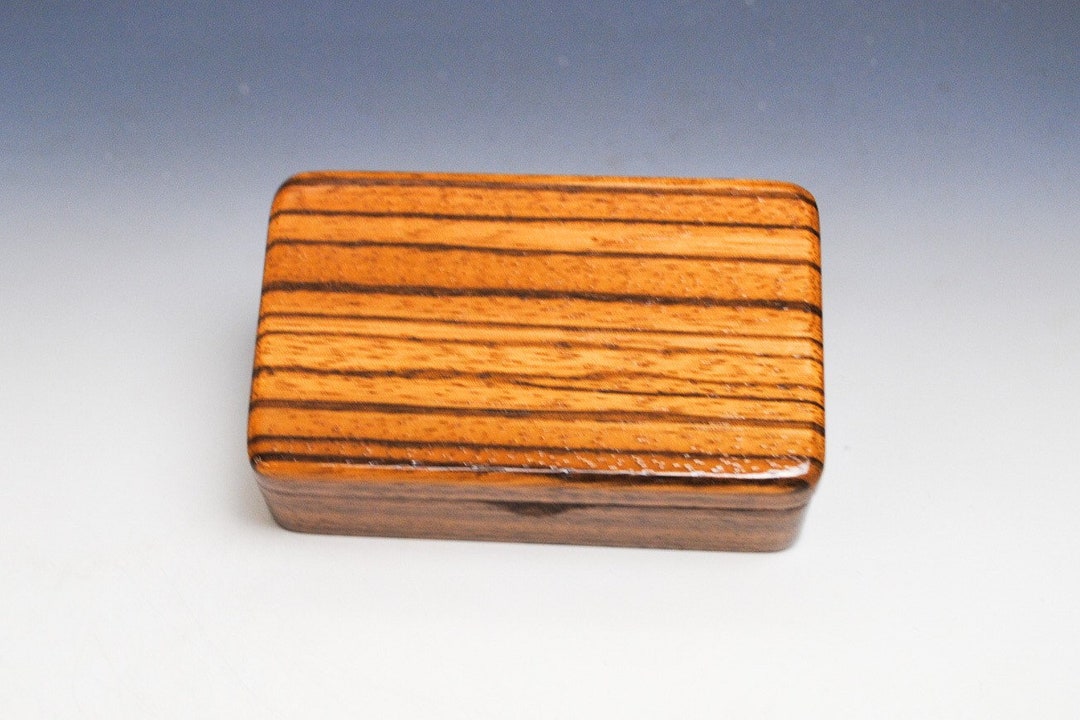 Very Small Wooden Box of Walnut With Zebrawood by Burlwoodbox - Etsy