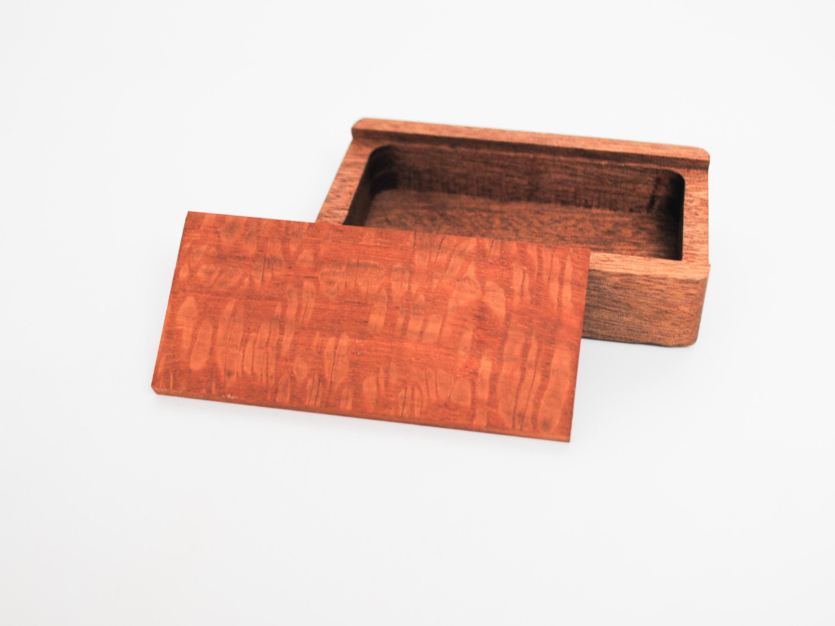 Slide Top Wood Box of Mahogany With Lacewood - Food Safe Finish - Etsy
