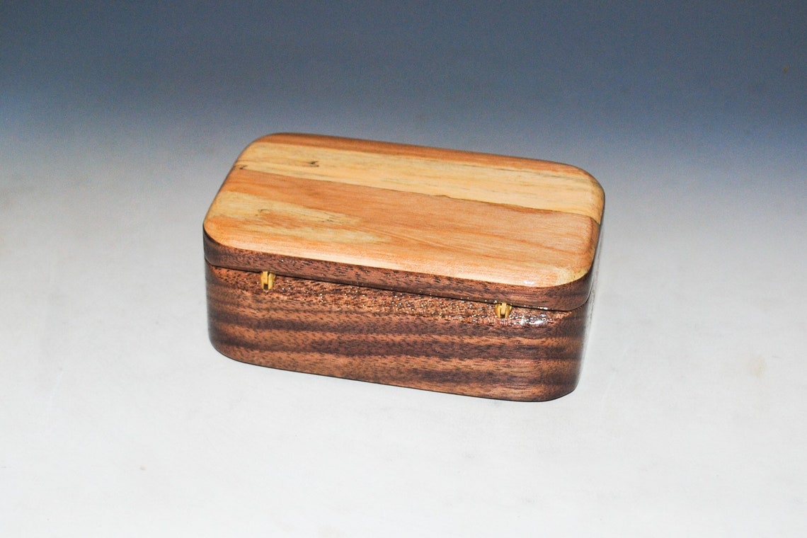 Spalted Elm on Walnut Wooden Trinket Box Handmade in the USA - Etsy