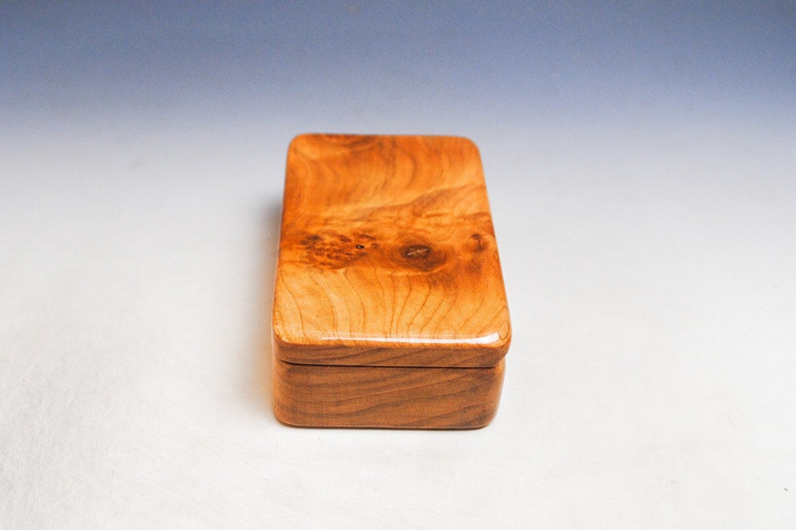 Very Small Wooden Box of Cherry With Maple Burl by Burlwoodbox - Etsy