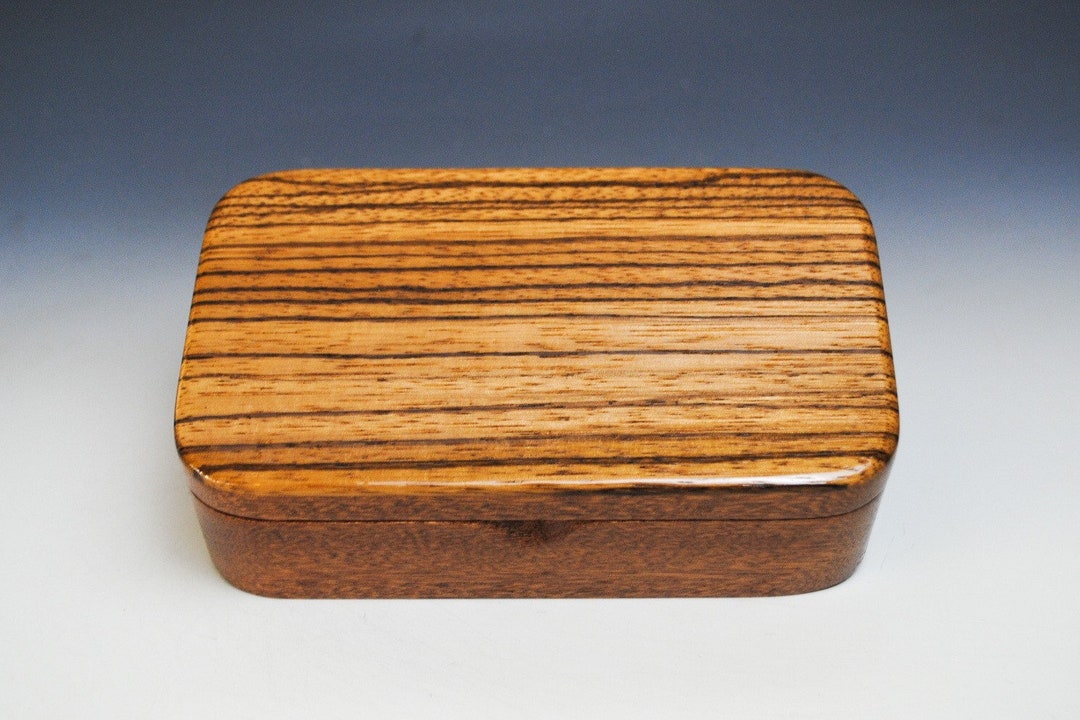 Handmade Zebrawood Treasure Box: Mahogany Wood Stash Box - Etsy