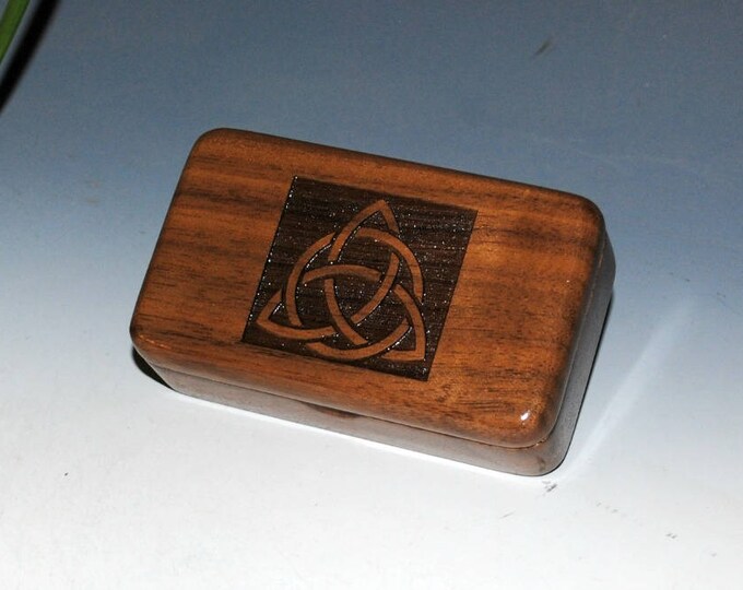 Wooden Box With Triquetra Engraved on Small Walnut Box Trinity Knot or ...